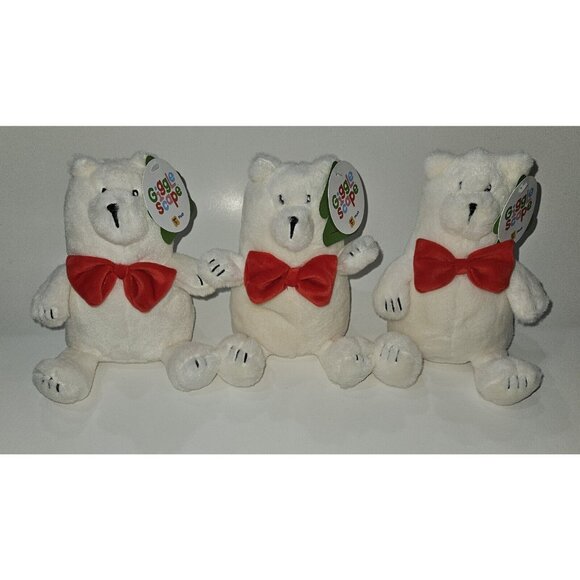 Target | Toys | New 3 Giggle Scape 7 White Polar Bear Plush Red Bow ...